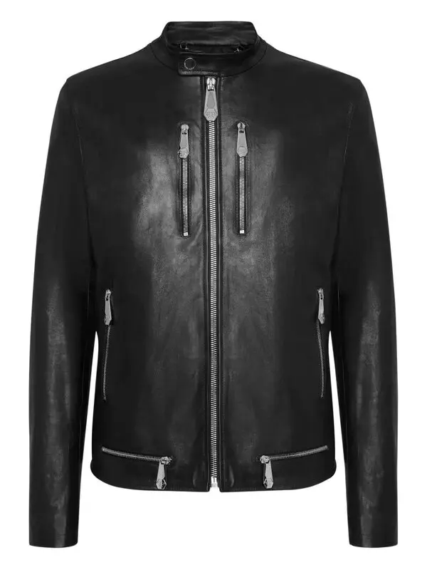Philipp Plein Leather Zip-front Jacket