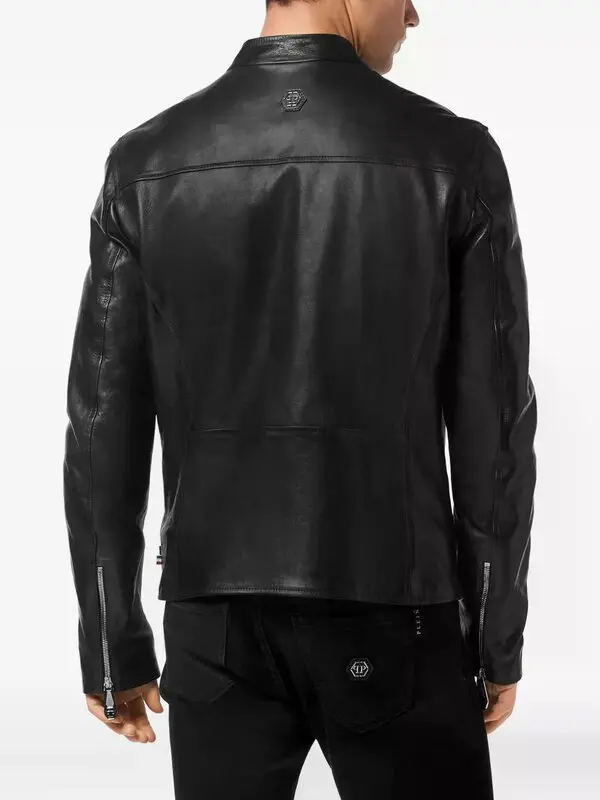Philipp Plein Leather Zip-front Jacket