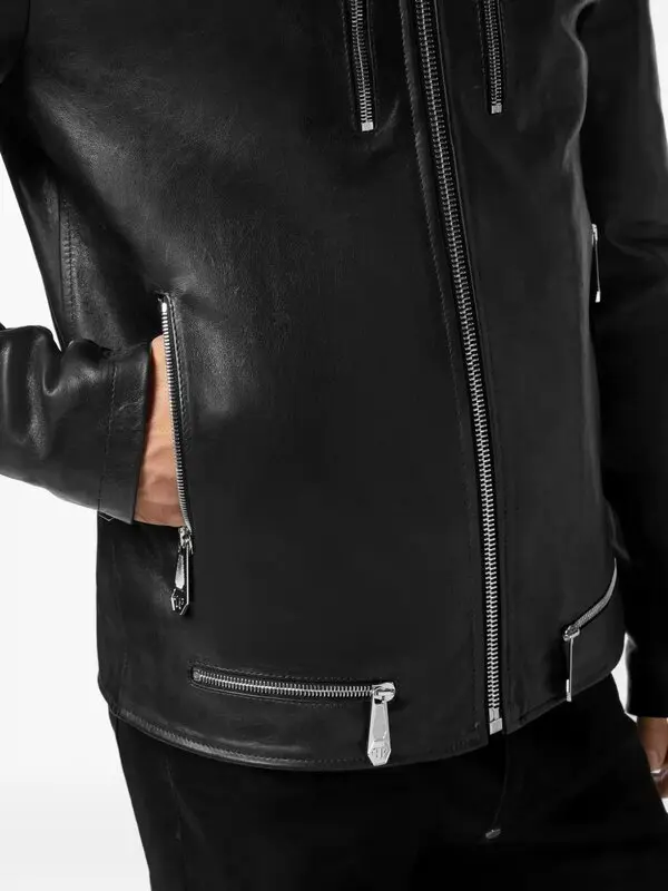 Philipp Plein Leather Zip-front Jacket