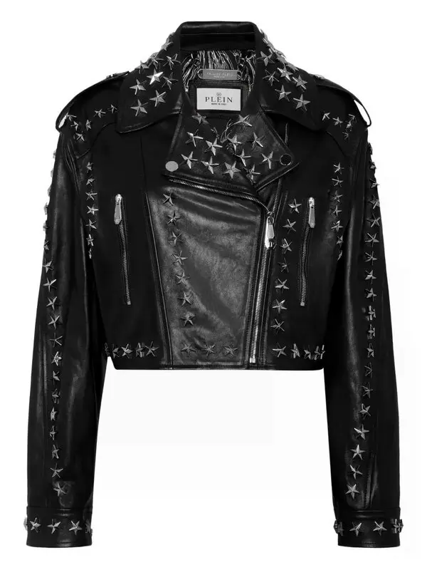 Philipp Plein Star Studded Biker Jacket