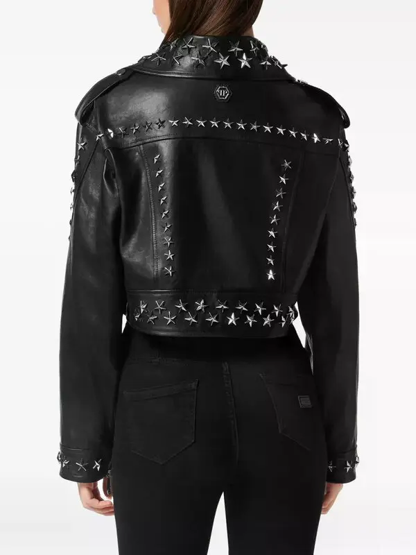 Philipp Plein Star Studded Biker Jacket