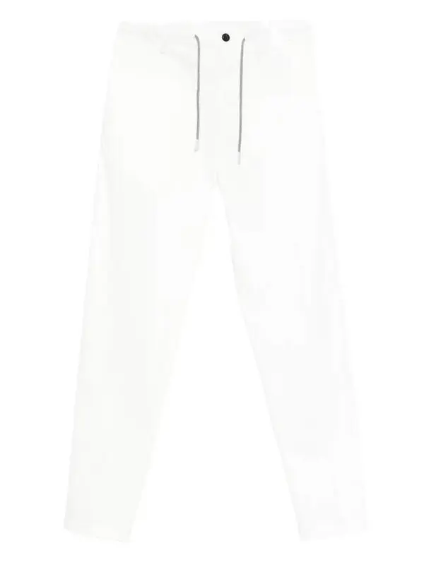 Eleventy Drawstring Cotton-blend Trousers - White