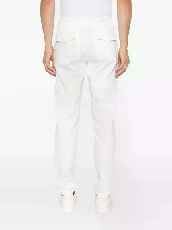 Eleventy Drawstring Cotton-blend Trousers - White