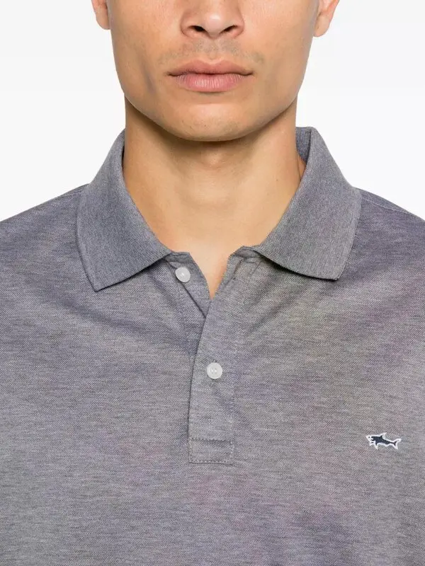 Paul & Shark Logo-embroidered Cotton Polo Shirt - Grey