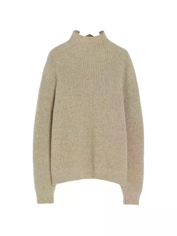 LEMAIRE High-neck Ribbed Sweater - Neutrals