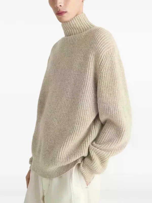 LEMAIRE High-neck Ribbed Sweater - Neutrals