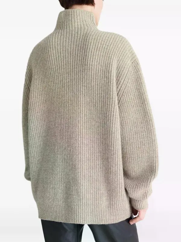 LEMAIRE High-neck Ribbed Sweater - Neutrals
