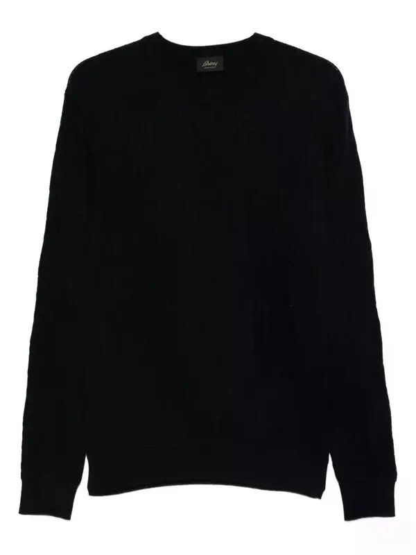 Brioni Ribbed Wool-cashmere Blend Sweater