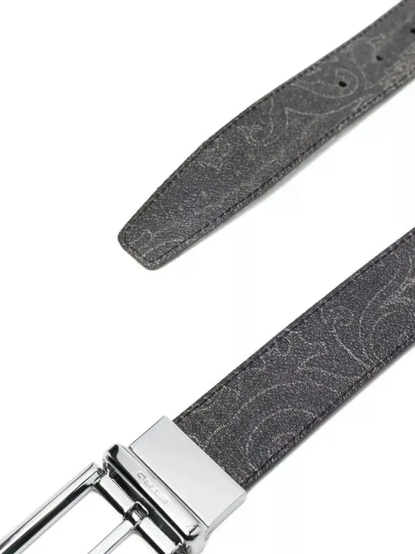 Etro Paisley-pattern Leather Belt - Black