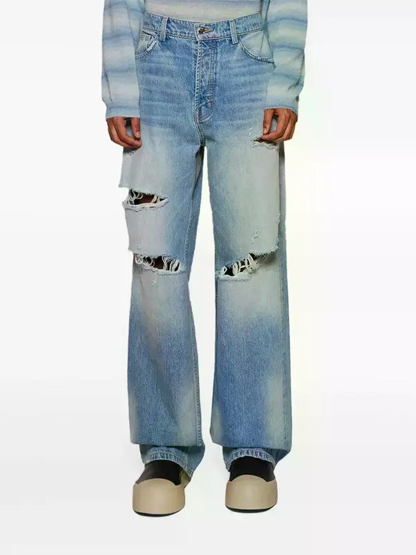 NAHMIAS Ripped Stonewashed Jeans