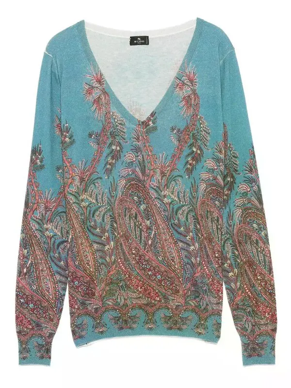 Etro Paisley V-neck Top