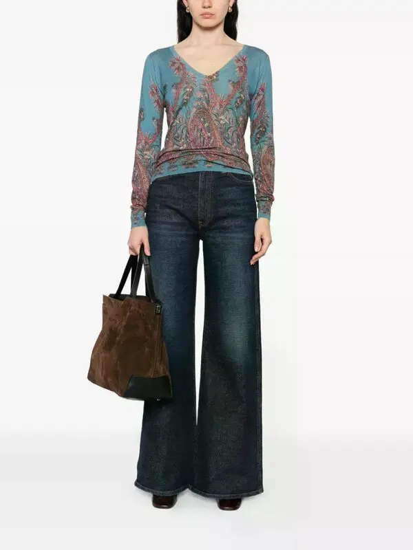 Etro Paisley V-neck Top
