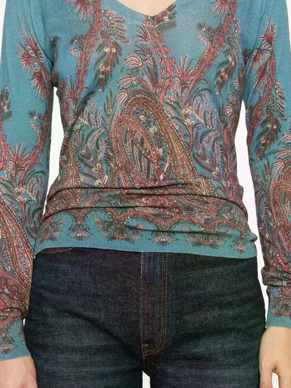 Etro Paisley V-neck Top