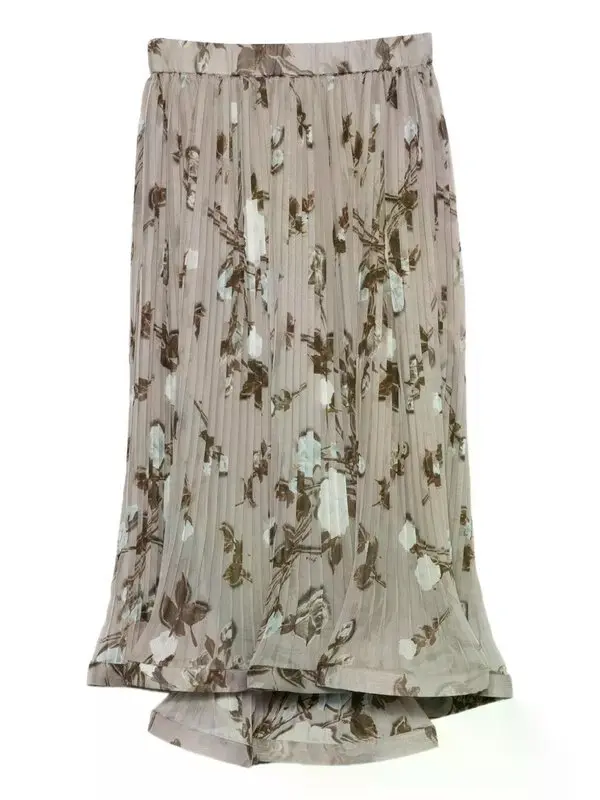 P.a.r.o.s.h Floral Print Pleated Skirt