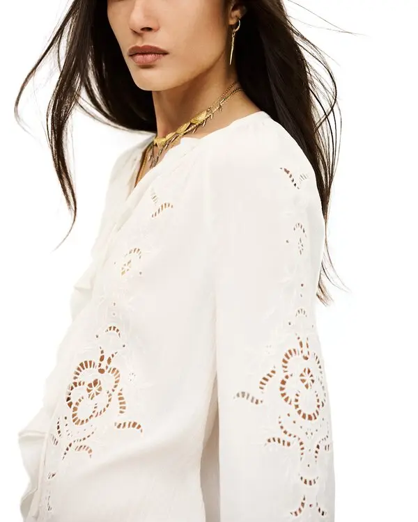 Ba&sh Omar Eyelet Top - Off White