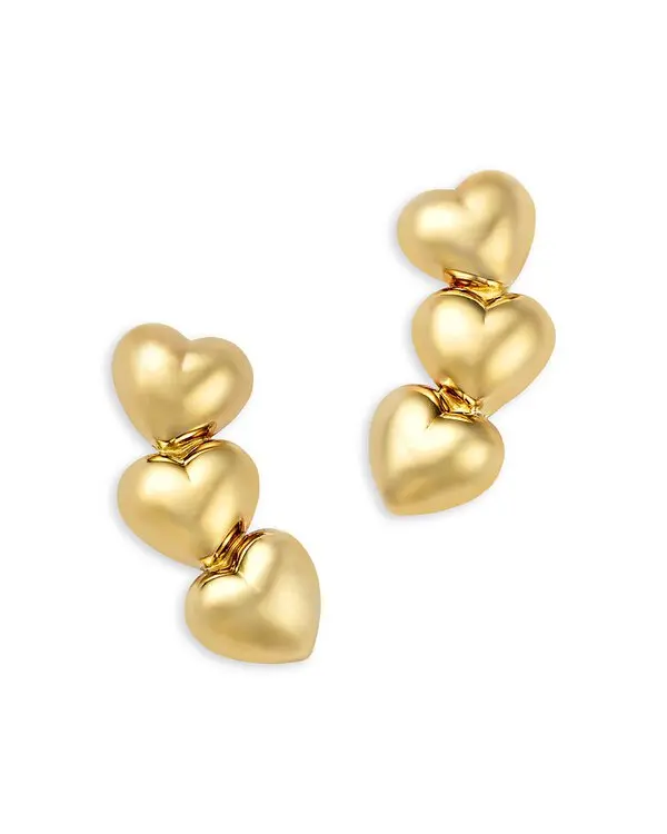 MOON & MEADOW 14k Yellow Heart Earrings - Gold