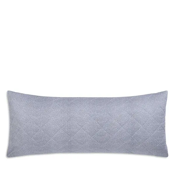 MATOUK Jasper Pillow Cover, Quilted Lumbar - Steel Blue