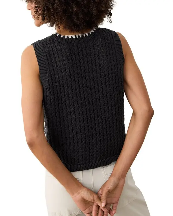 Marine Layer Clara Sleeveless Sweater Vest - Black