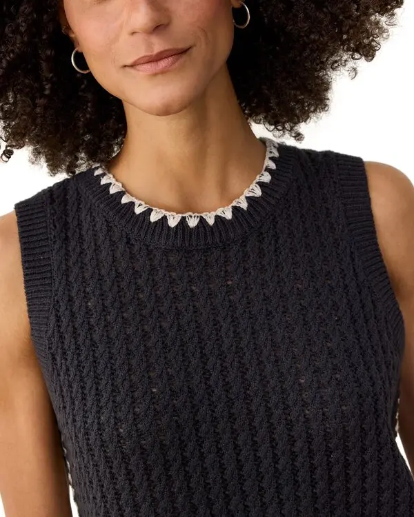 Marine Layer Clara Sleeveless Sweater Vest - Black