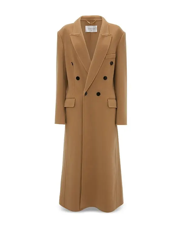 Victoria Beckham Double Breasted Overcoat - Camel