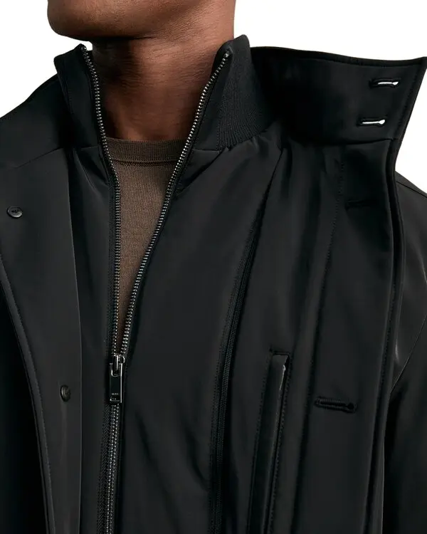 REISS Hybrid Overcoat With Removable Interior - Black