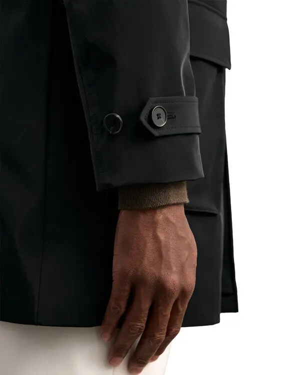 REISS Hybrid Overcoat With Removable Interior - Black