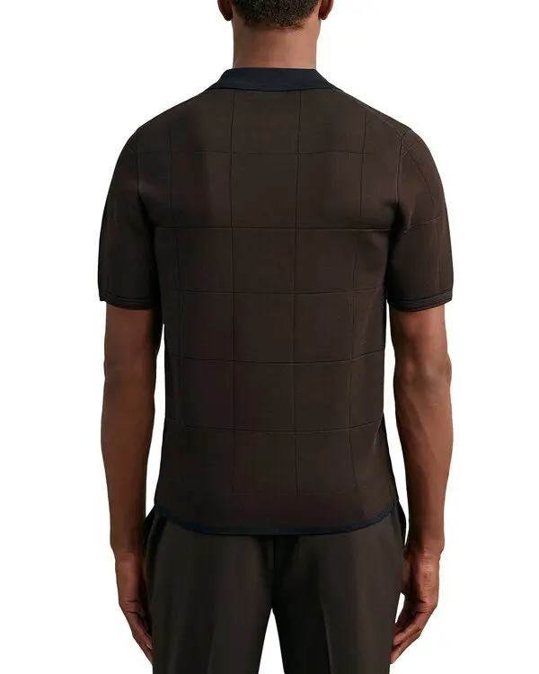 REISS Baxter Zip Front Short Sleeve Shirt