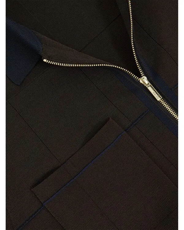 REISS Baxter Zip Front Short Sleeve Shirt