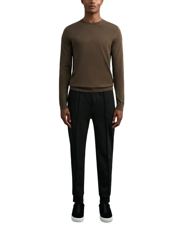 REISS Premier Interlock Drawstring Jogger Pants - Black