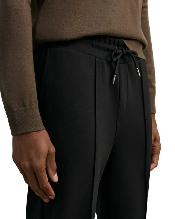 REISS Premier Interlock Drawstring Jogger Pants - Black