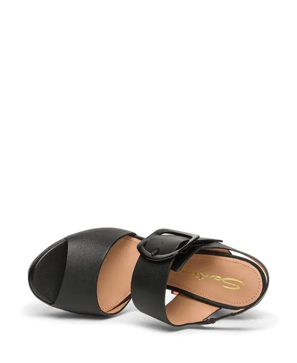 Santoni Leather High Heel Sandals - Black