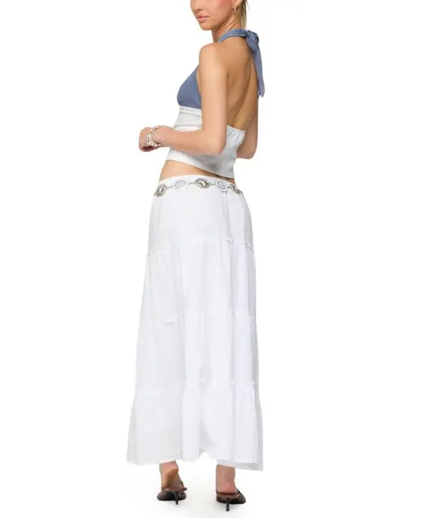 EDIKTED Petite Charlotte Tiered Maxi Skirt
