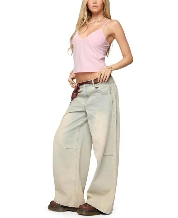 EDIKTED Glendon Babydoll Top - Light Pink
