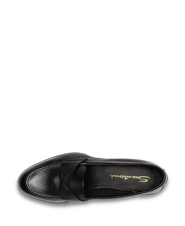 Santoni Leather Penny Loafer - Black