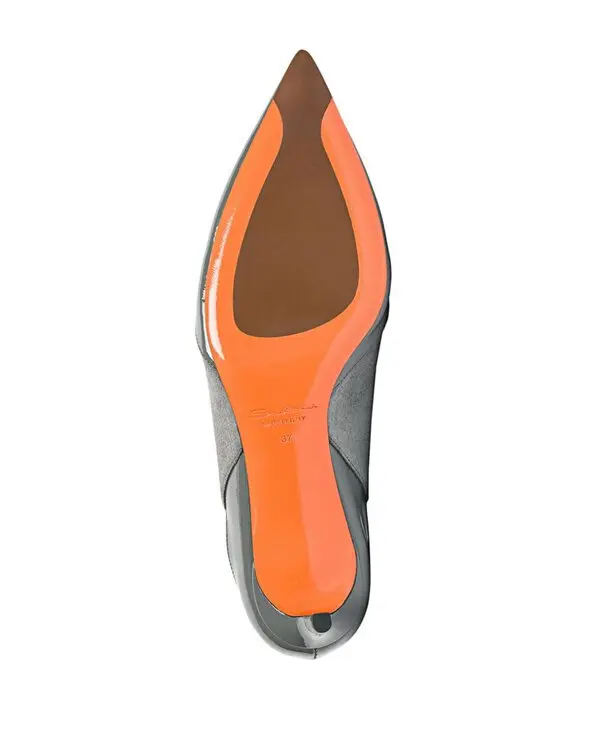 Santoni Leather Mid-heel Pumps - Grey
