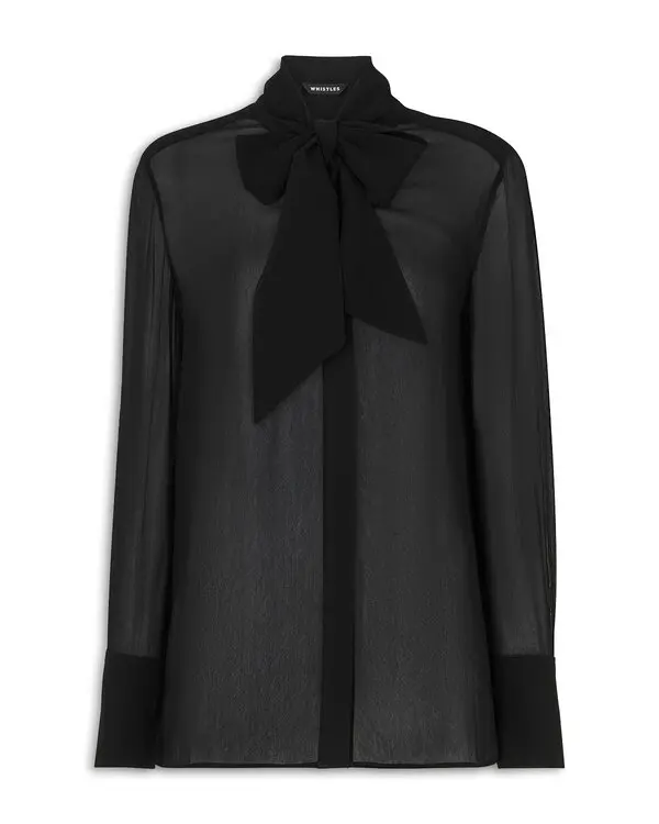 Whistles Amy Tie Neck Blouse
