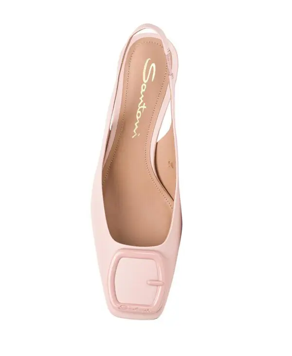 Santoni Leather Mid-heel Slingbacks - Pink