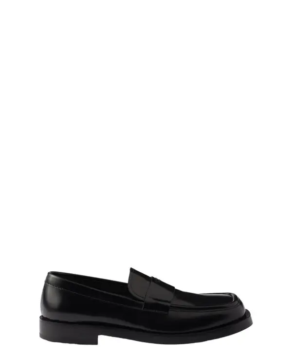 Prada Brushed Leather Loafers - Black
