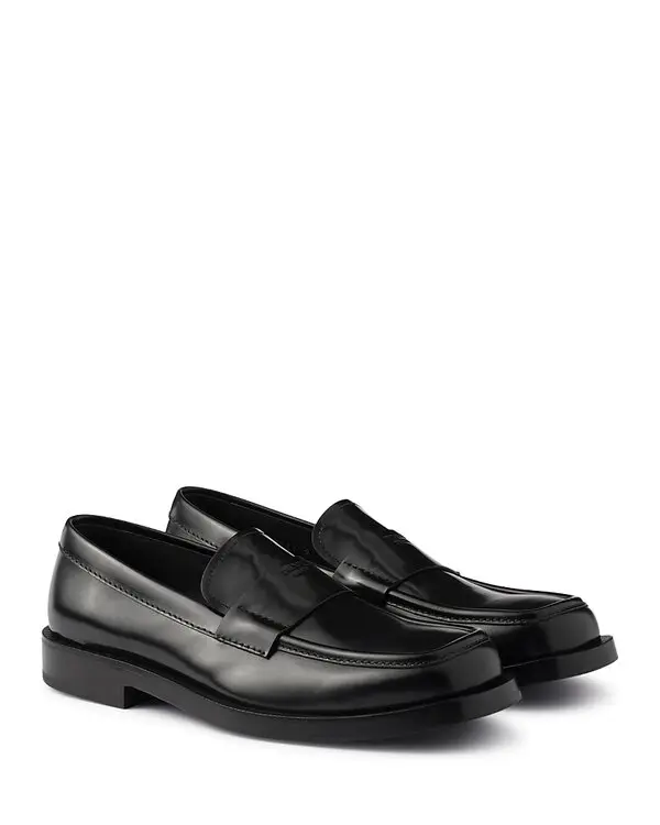 Prada Brushed Leather Loafers