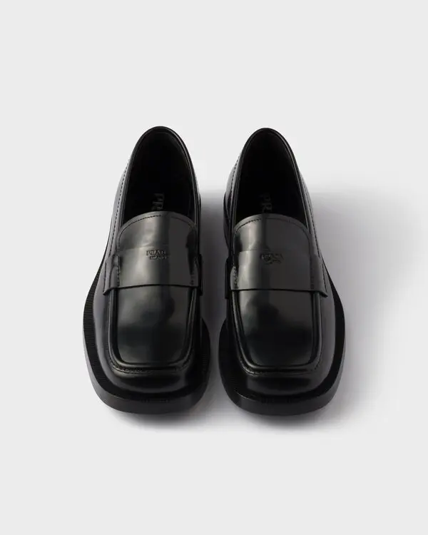 Prada Brushed Leather Loafers
