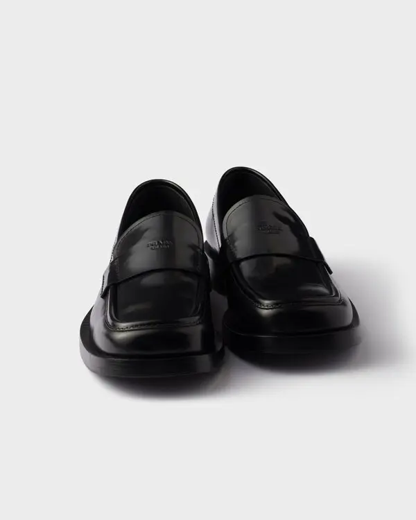 Prada Brushed Leather Loafers