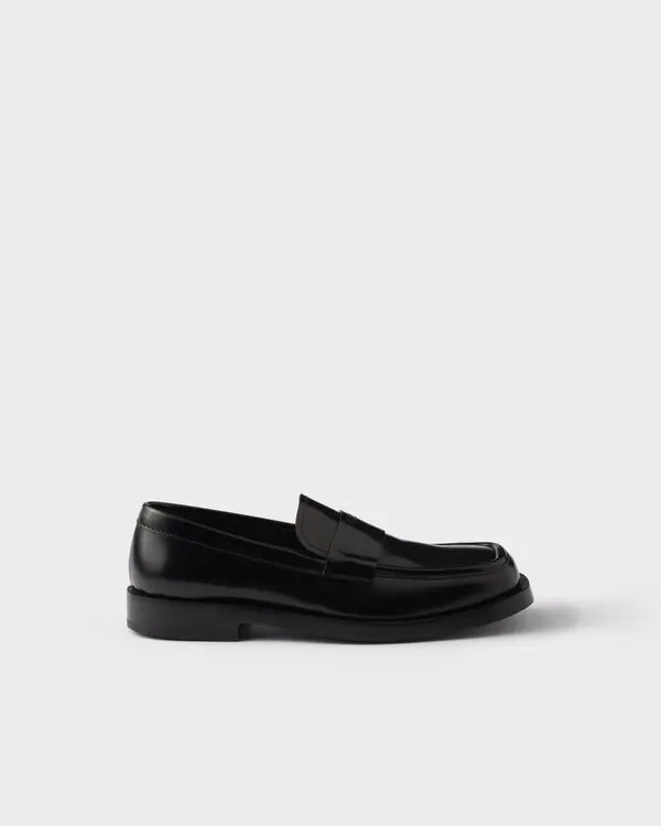 Prada Brushed Leather Loafers