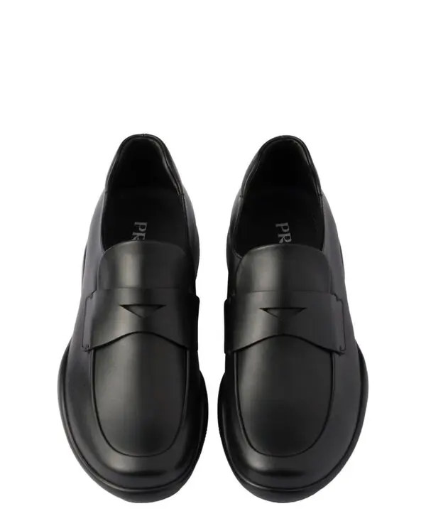 Prada Toblach Leather Loafers - Black