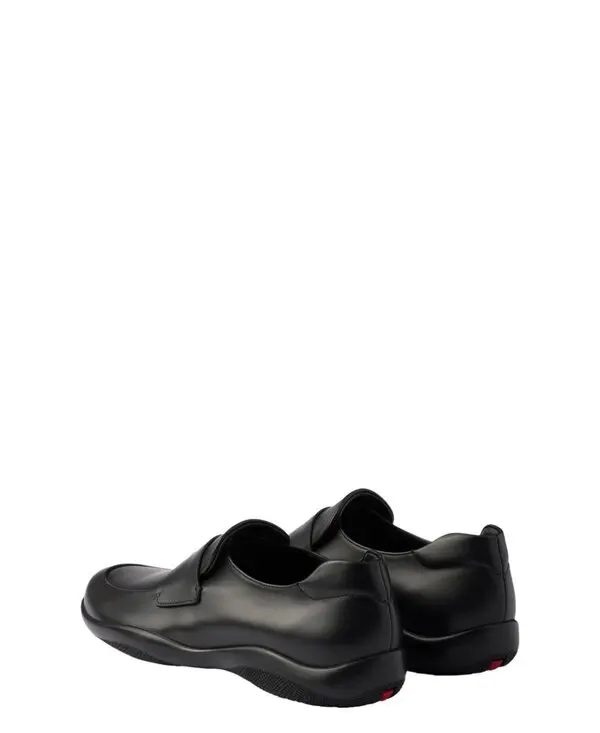 Prada Toblach Leather Loafers - Black
