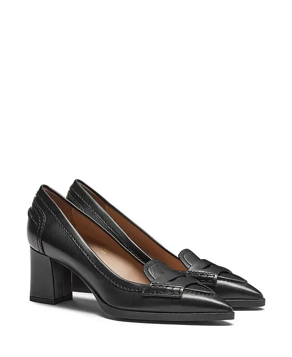 Santoni Leather Mid-heel Pumps
