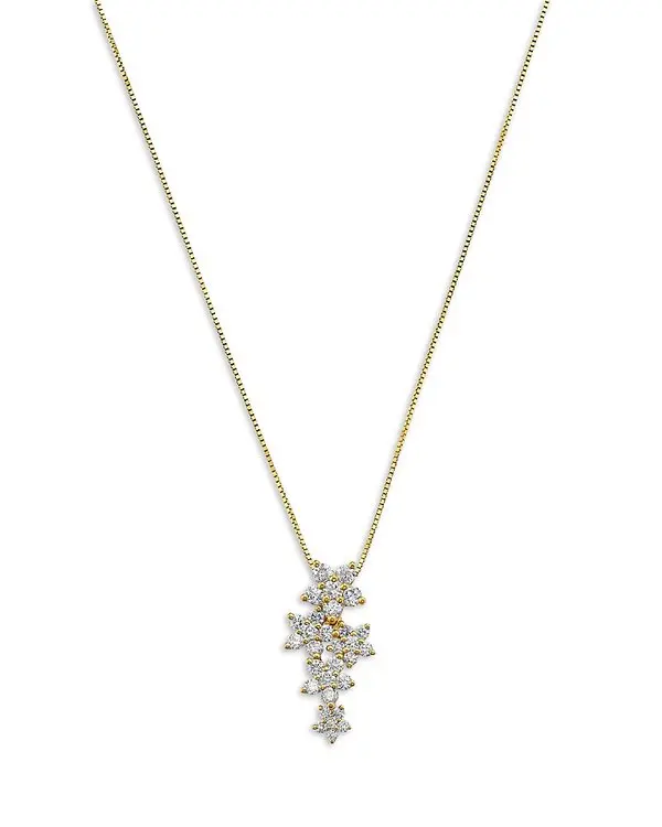 Bloomingdale'S Diamond Flower Pendant Necklace - Yellow Gold