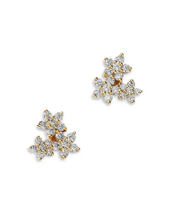 Bloomingdale'S Diamond Flower Stud Earrings 0.5 Tcw - Yellow Gold
