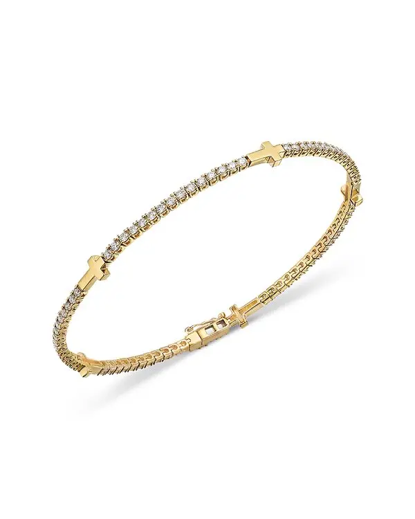 Bloomingdale'S Diamond Cross Bracelet - Yellow Gold