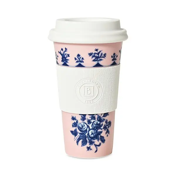 Bernardaud Chateaubriand Pink Travel Mug - Pink/white Blue