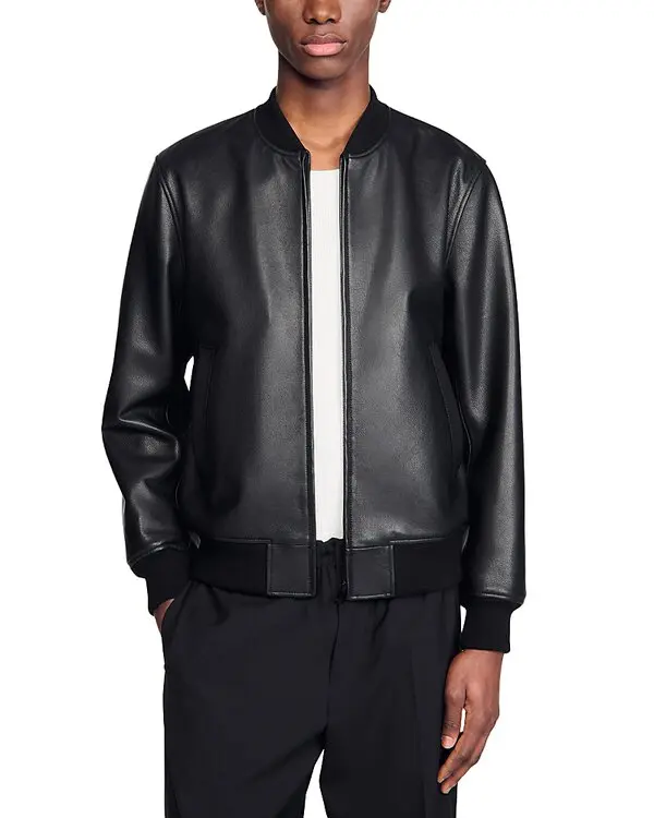 Sandro Leather Jacket - Black